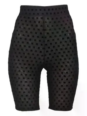 ROTATE BY BIRGER CHRISTENSEN Logo-pattern Shorts - Black