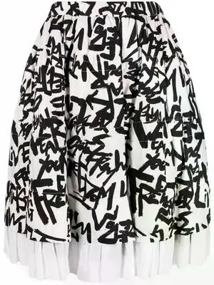 Comme Des Garçons Live Free-print Skirt - Black
