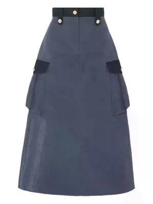 TEMPERLEY LONDON Victory Button-detail Pocket Maxi Skirt - Blue