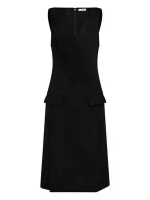FERRAGAMO V-neck Sleeveless Dress - Black