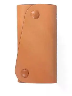 Il Bisonte Debossed Leather Keyring - Brown