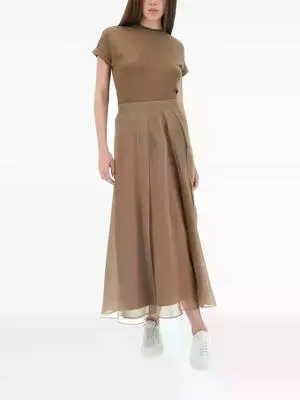 Brunello Cucinelli Circle Pleated Midi Skirt