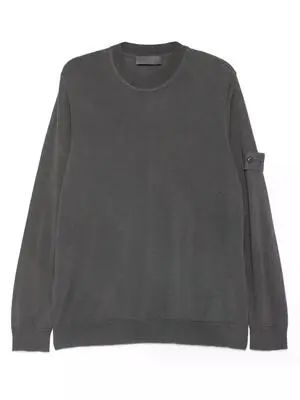Stone Island Logo-patch Crew-neck Sweater - Grey