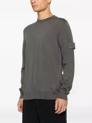 Stone Island Logo-patch Crew-neck Sweater - Grey