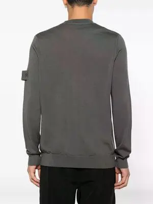 Stone Island Logo-patch Crew-neck Sweater - Grey
