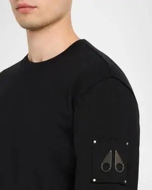 Moose Knuckles Hartsfield Cotton Terry Crewneck Sweater Black
