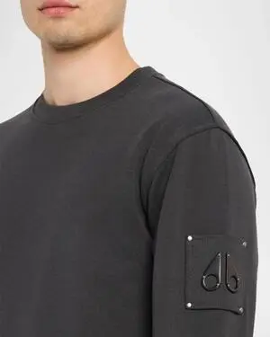 Moose Knuckles Hartsfield Cotton Terry Crewneck Sweater - Cement