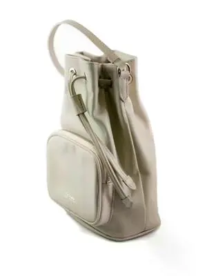 LA ROSE Zip Leather Bucket Bag