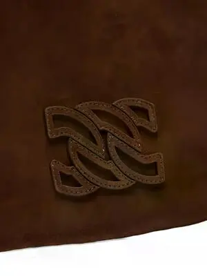 Casadei Knotted Suede Shoulder Bag - Brown