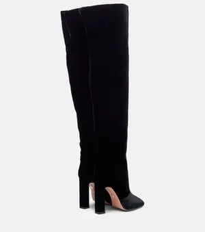AQUAZZURA Joplin 105 Velvet Over-the-knee Boots