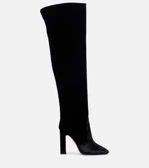 AQUAZZURA Joplin 105 Velvet Over-the-knee Boots