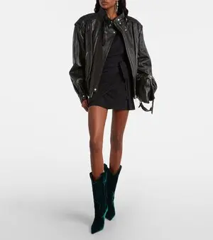 Paris Texas Lidia 105 Velvet Mid-calf Boots - Green