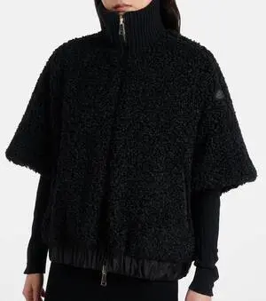 Moncler Reversible Leather-trimmed Cape