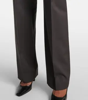 THE ROW Mikkela High-rise Wool And Mohair Pants - Brown