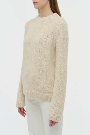 Gabriela Hearst Typhon Knit Sweater In Cashmere Boucle - Ivory