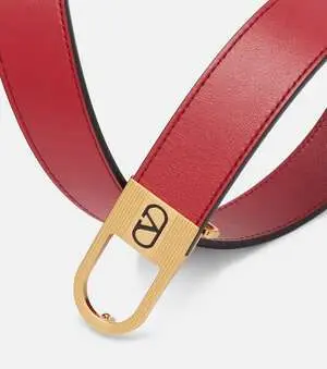 Valentino Garavani Vlogo Leather Belt - Red