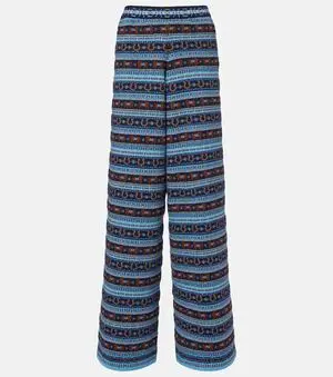 Stella McCartney Knitted Virgin Wool Wide-leg Pants - Multicoloured