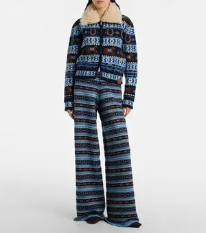Stella McCartney Knitted Virgin Wool Wide-leg Pants - Multicoloured