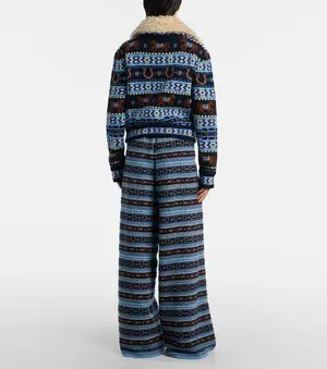 Stella McCartney Knitted Virgin Wool Wide-leg Pants - Multicoloured