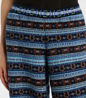 Stella McCartney Knitted Virgin Wool Wide-leg Pants - Multicoloured