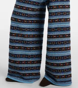 Stella McCartney Knitted Virgin Wool Wide-leg Pants - Multicoloured