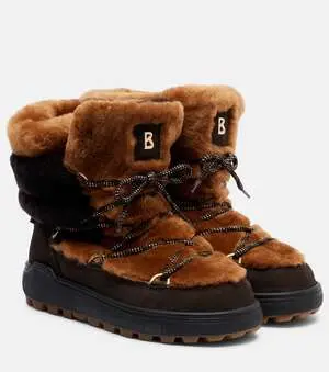 Bogner Chamonix Shearling And Suede Snow Boots
