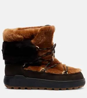 Bogner Chamonix Shearling And Suede Snow Boots