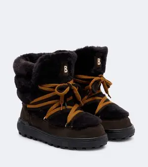 Bogner Chamonix Shearling And Suede Snow Boots - Brown