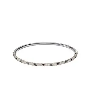 Yvonne Léon 9kt White Gold Diamond And Black Diamond Bracelet - Silver