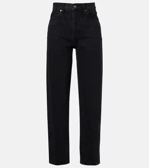 FRAME The Neat Mid-rise Straight Jeans - Black