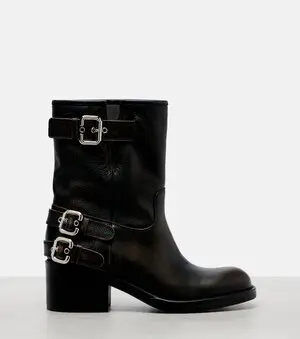Chloé Dakota Leather Biker Boots - Black