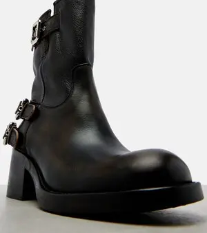 Chloé Dakota Leather Biker Boots - Black