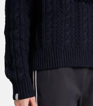 The Upside Clara Fringed Wool And Cotton Sweater - Blue