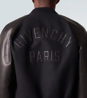 Givenchy Leather-trimmed Wool Bomber Jacket