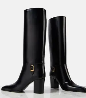 Saint Laurent Julia Leather Knee-high Boots