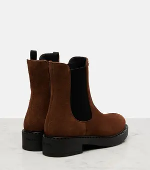Prada Chocolate Suede Chelsea Boots