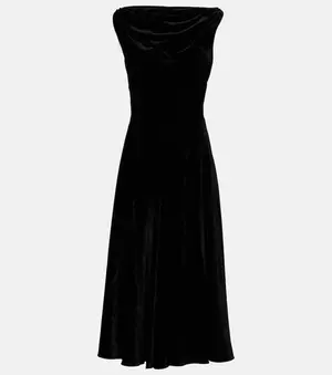 Altuzarra Drina Satin Midi Dress - Black