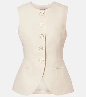 Rebecca Vallance Winnie Tweed Vest - Beige
