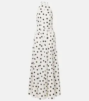 REBECCA VALLANCE Rebecca Vallance Maisie Polka-Dot Cotton-Blend Maxi Dress