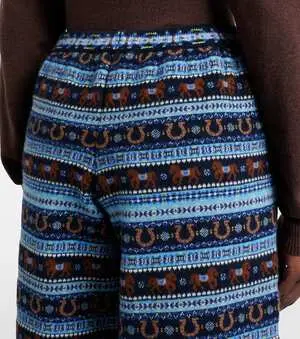 Stella McCartney Knitted Virgin Wool Wide-leg Pants - Multicoloured