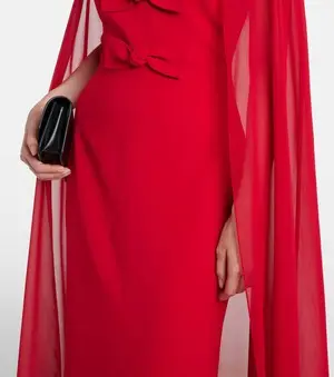 Elie Saab Bow-detail Caped Gown