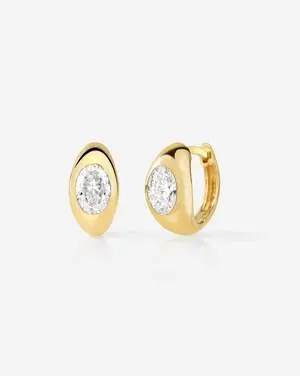 Ring Concierge Framed Lab Diamond Huggie Earrings - One-color