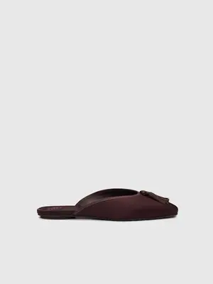 REFORMATION Priya Flat Mule - Cafe Satin