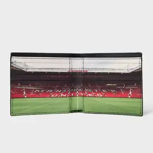 Paul Smith For Manchester United Old Trafford Print Billfold Wallet - Black