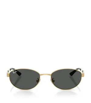 Ray-ban Metal Oval Sunglasses - Gold