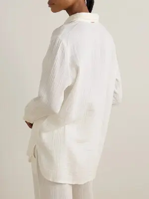 Melissa Odabash Leona Crinkled-cotton Shirt - Neutrals