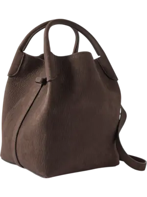 Loro Piana Bale Small Textured-suede Shoulder Bag - Brown