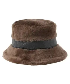 GIGI BURRIS MILLINERY Molly Shearling Bucket Hat - Brown