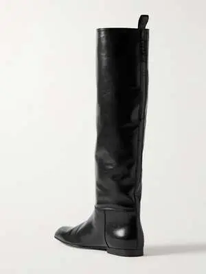 Khaite Colt Glossed-leather Knee High Boots - Black