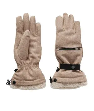 Brunello Cucinelli Shearling-lined Wool Gloves - Neutrals